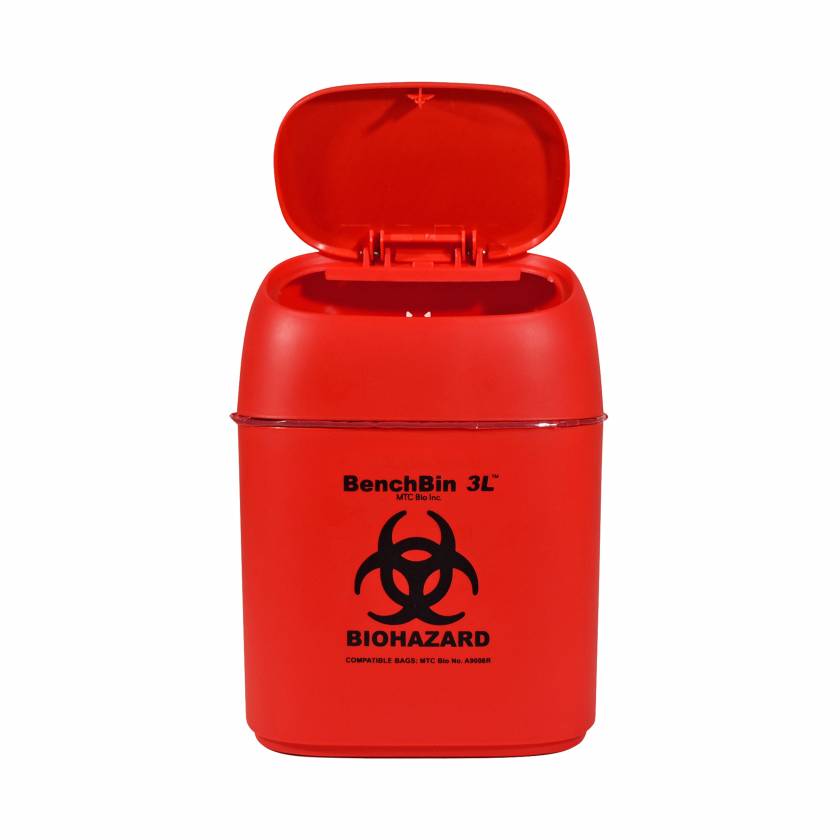 MTC Bio A8403B BenchBin 3L™ Benchtop Biohazard Bin - 3 Liter