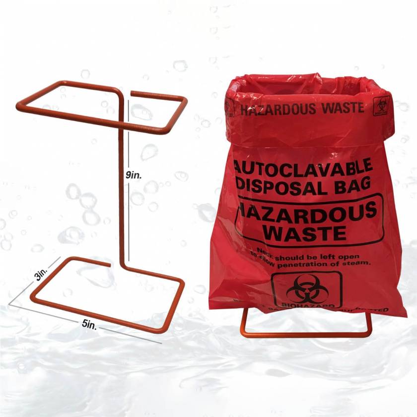 MTC Bio A9004-SK Benchtop Biohazard Disposal Bag & Holder Set