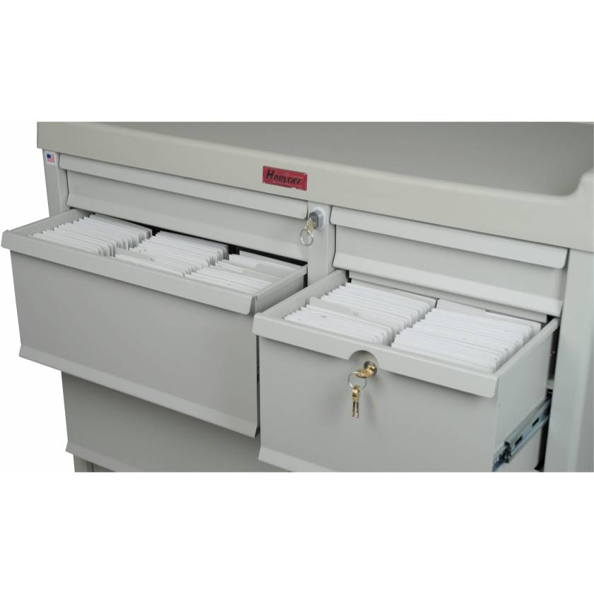Harloff AL602PCSP OptimAL Aluminum 600 Punch Card Medication Cart