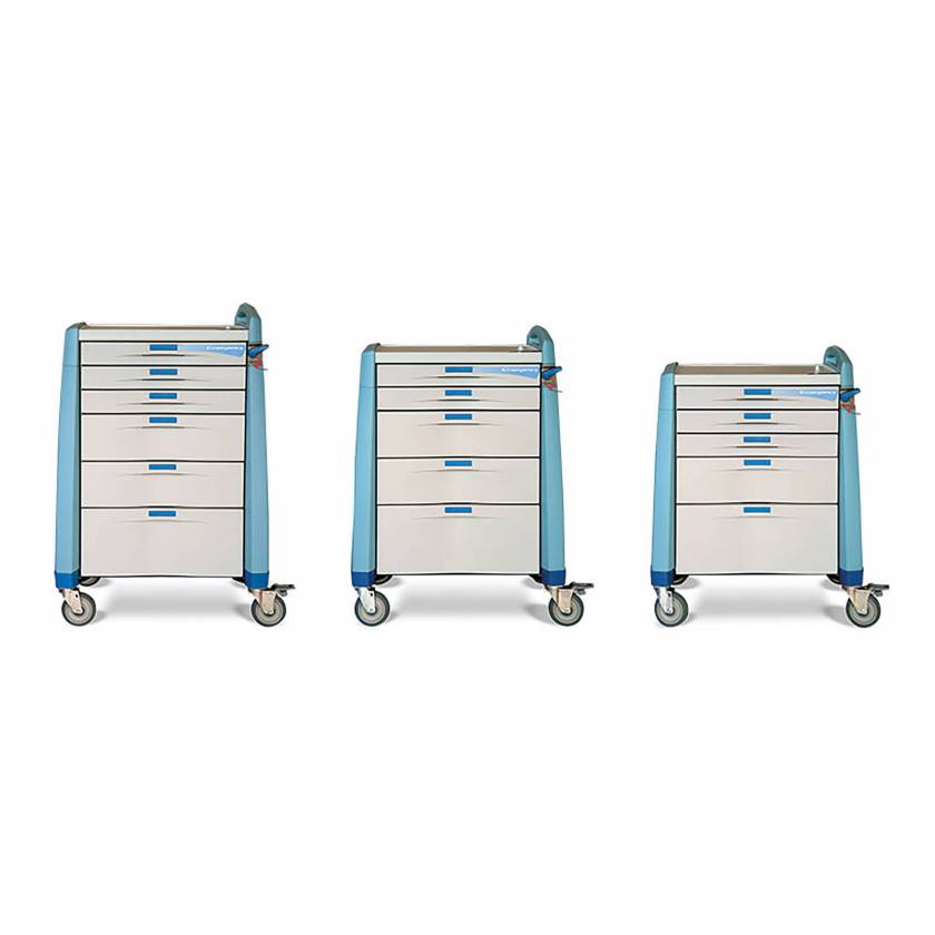 Capsa AM-EM-CMP-BLUE Compact Avalo Emergency Cart