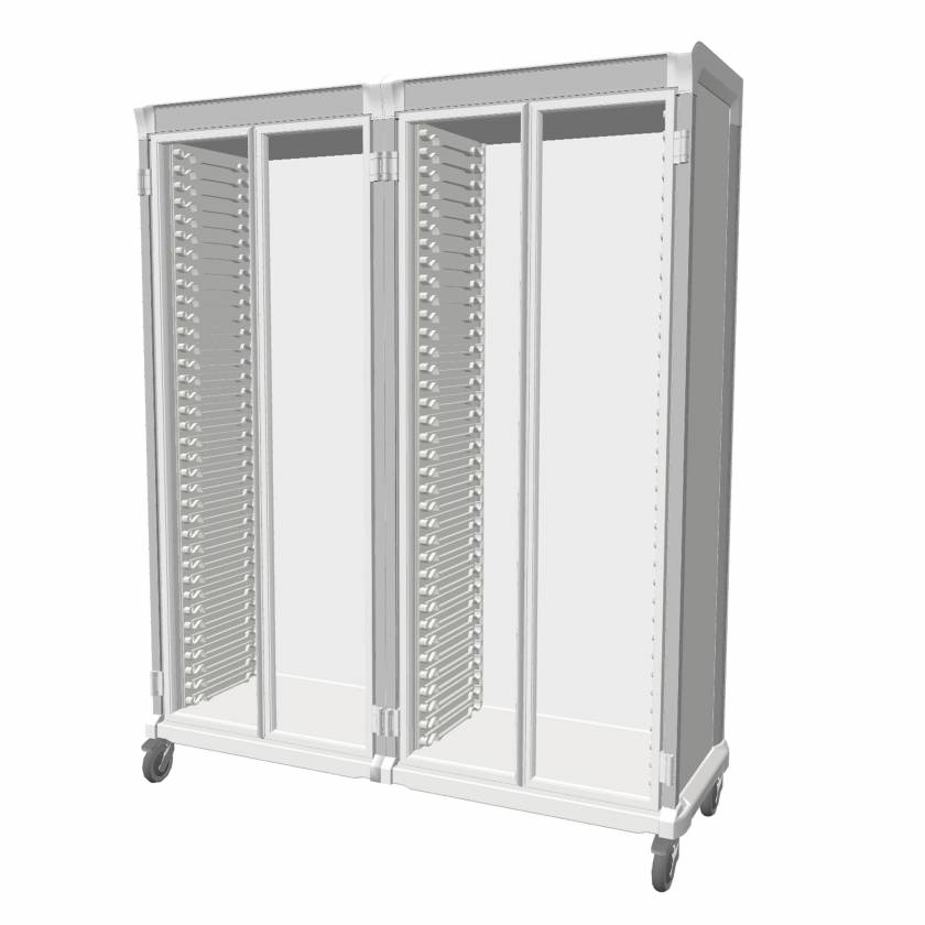 Pegasus Apollo E Type Double Column Medical Storage Cart with 4 Panels
