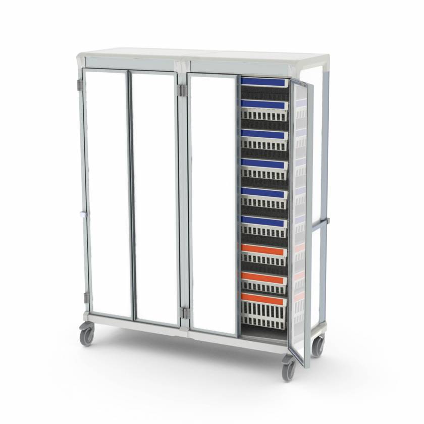 Pegasus Apollo E Type Double Column Medical Storage Cart with 4 Panels