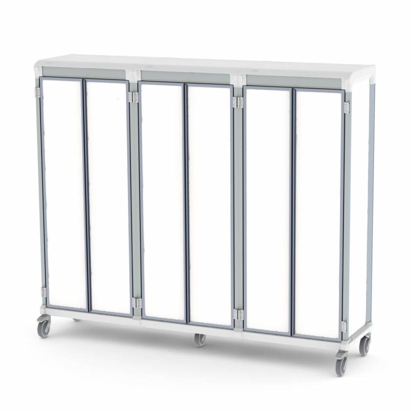 Pegasus Apollo E Type Medical Storage Cart 4 Panels Triple Column