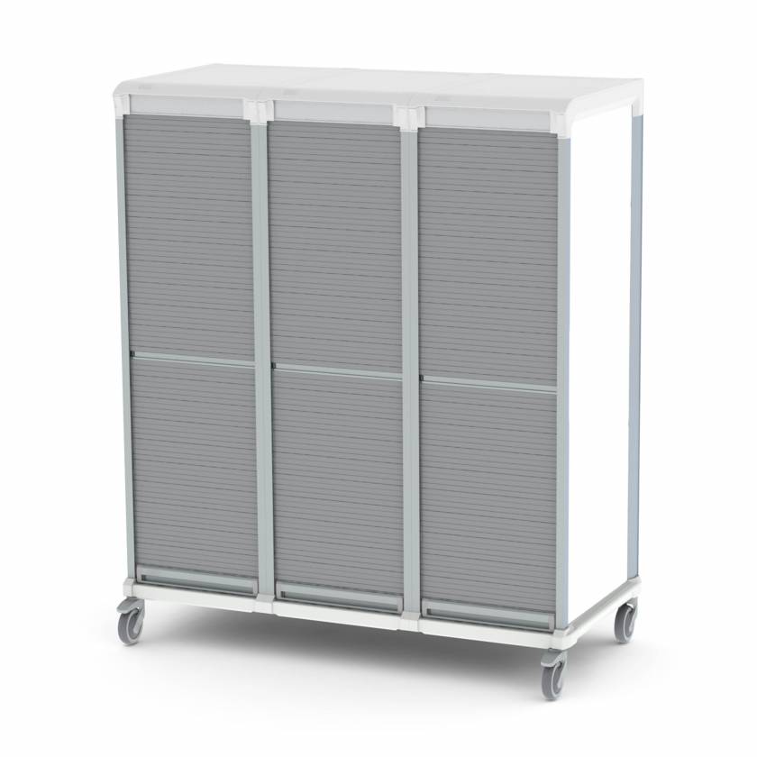 Pegasus Apollo U Type Medical Storage Cart 4 Panels Triple Column