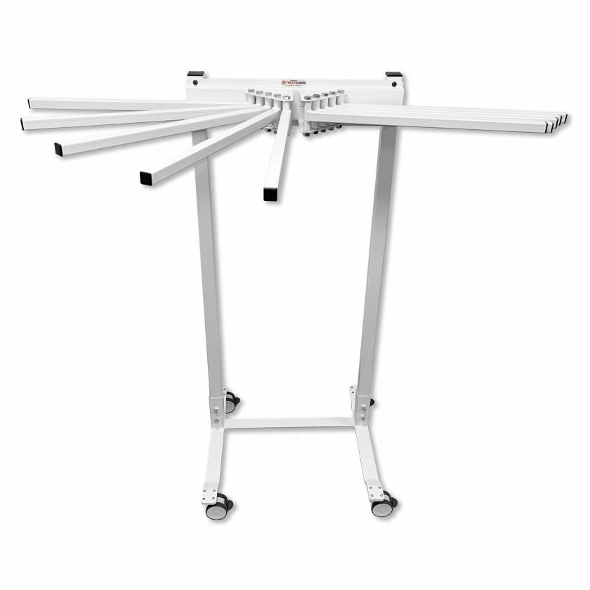 Techno-Aide Mobile Swing-Arm Apron Rack with Ten Arms