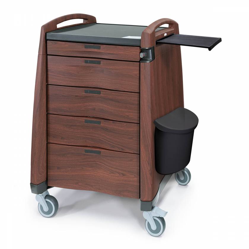 Capsa AW10TC Quickship Avalo Woodblend Treatment Cart 5 Drawers