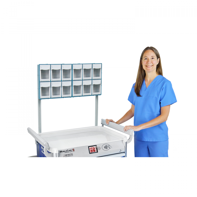 12-Bin Organizer with Accessory Bridge for 29" W Drawers Cart