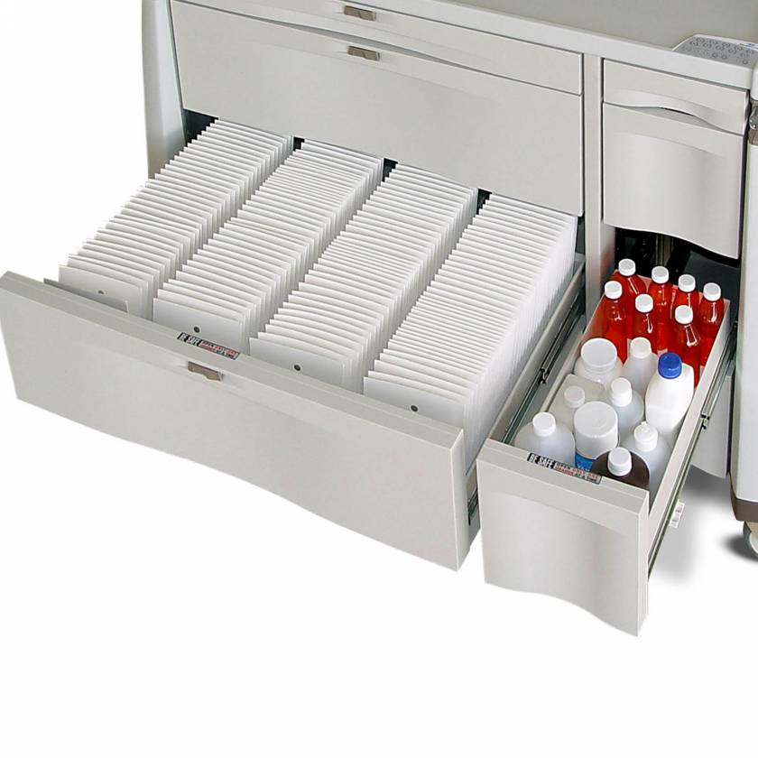 Capsa Avalo PCXL Punch Card Medication Cart with 8 Drawers