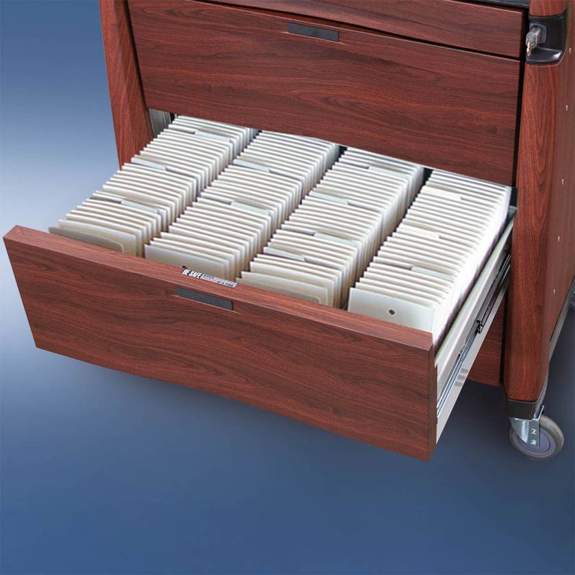 Capsa Avalo PCL Woodblend Punch Card Medication Cart