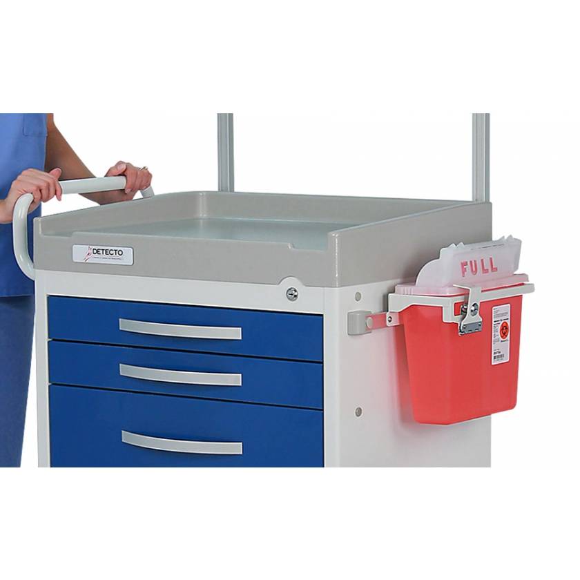 Detecto CARCDSC Metal Sharps Container Holder with Accessory Rail for ...