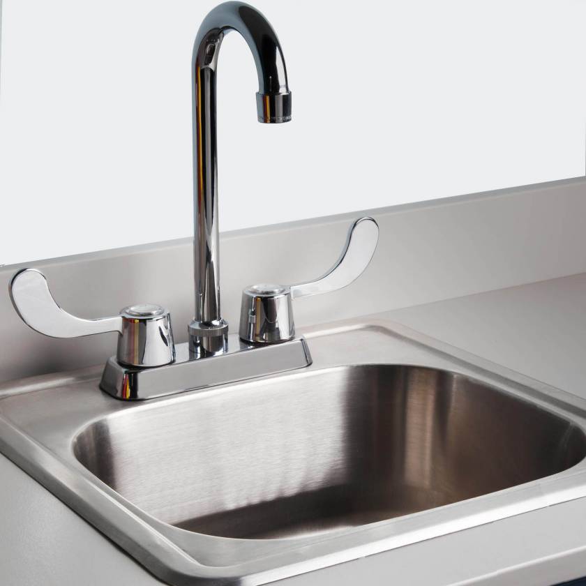 Clinton Cabinet Option Gooseneck Faucet with Wing Levers 022