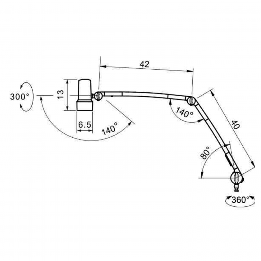 HALUX N30-1 P F1 Exam Light with 32.3" Articulating Double Arm
