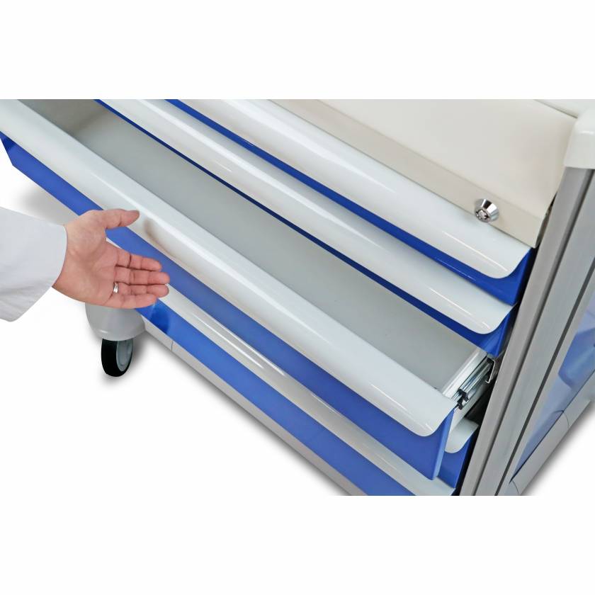 DETECTO 29" Wide Drawers Red MobileCare Medical Cart