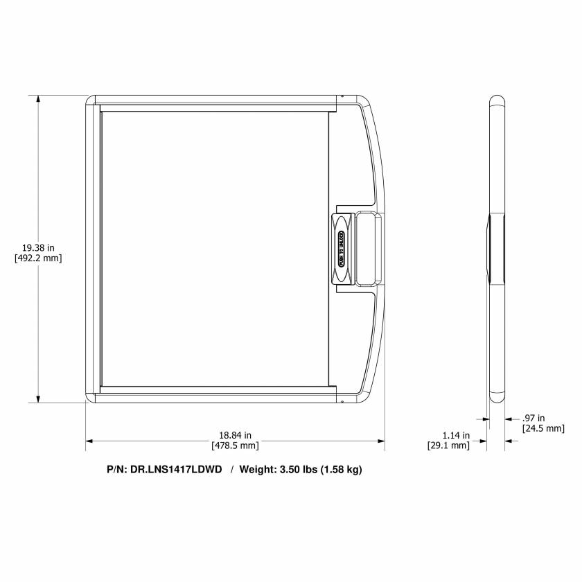 Lock-N-Secure DR Panel Protector 14"x17" Side Handle Carbon Fiber Insert