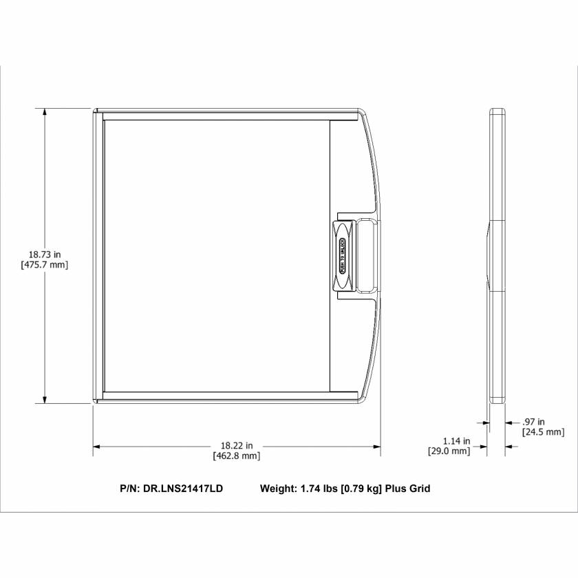 Lock-N-Secure II DR Panel Protector 14x17 with Side Handle & Grid Option
