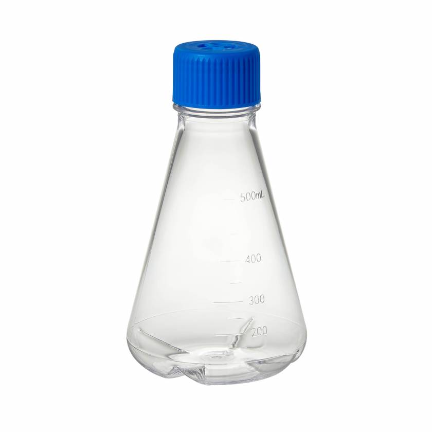 MTC Bio Polycarbonate Erlenmeyer Flask Screw Cap Baffled Bottom
