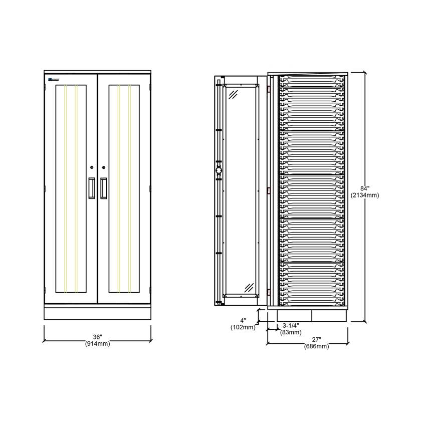 Capsa FLX Metal Cabinet - Powder Coat Finish, Double Glass Door