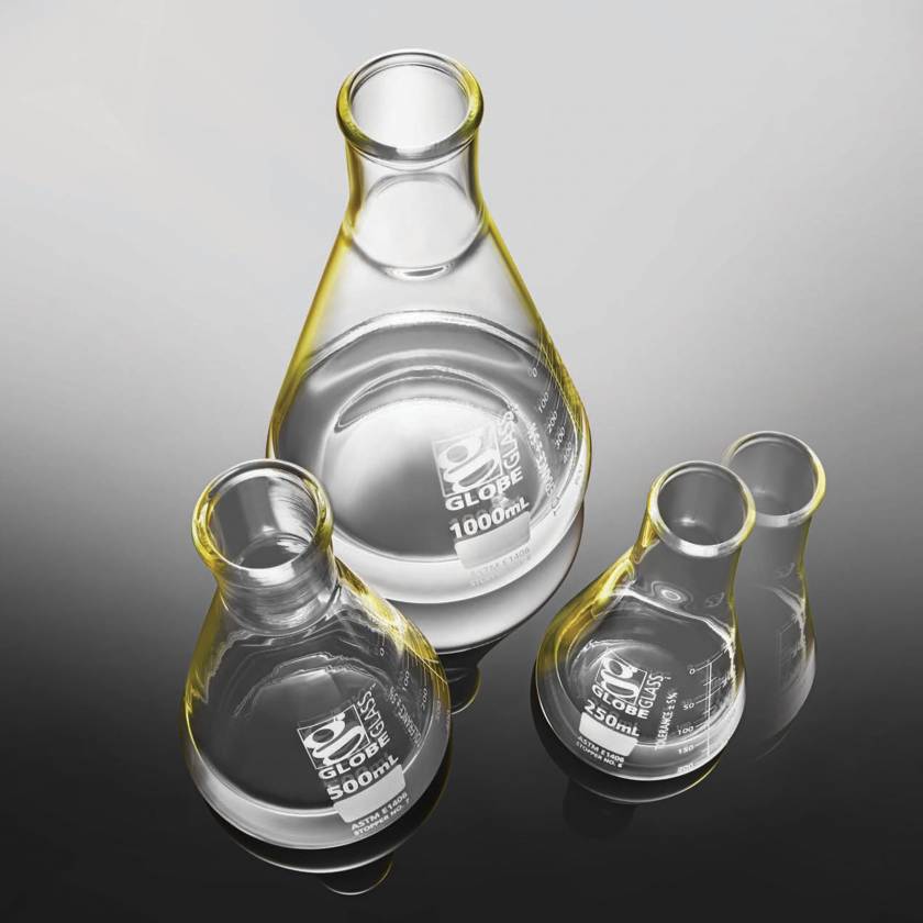 Globe Glass Heavy Duty Erlenmeyer Flask, Narrow Mouth