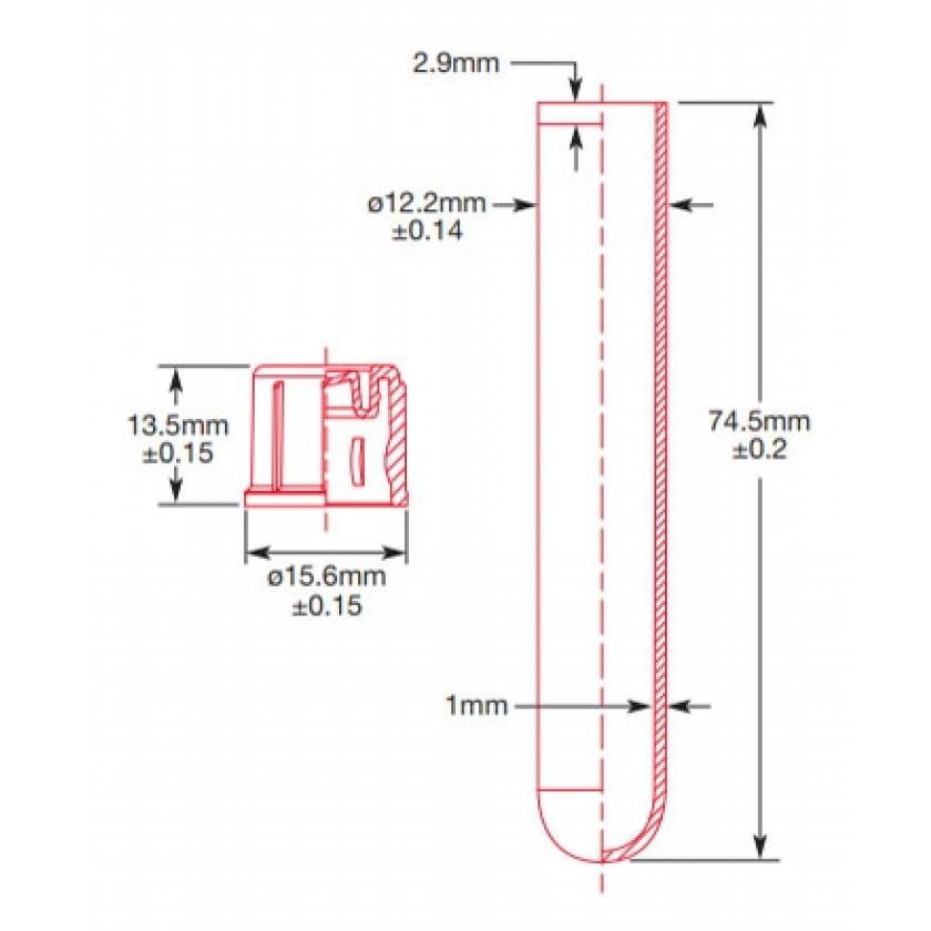 12x75mm Culture Tube 5mL with Dual Position Cap Globe Scientific