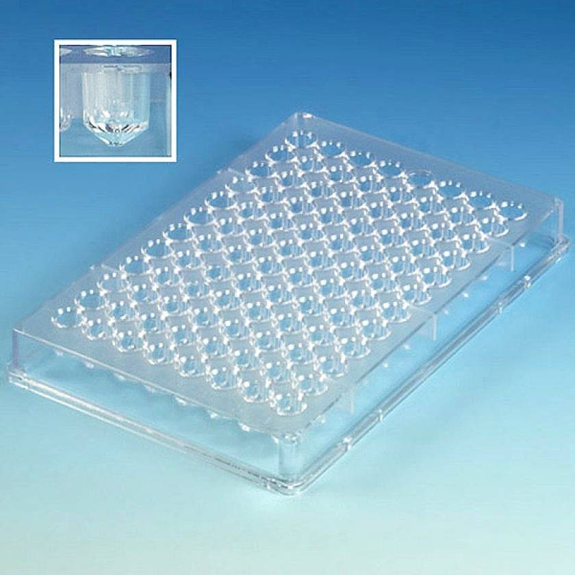 96-Well U-Bottom Microtest Plate V-Bottom 12x8 Plate PS Flat-Bottom Plate