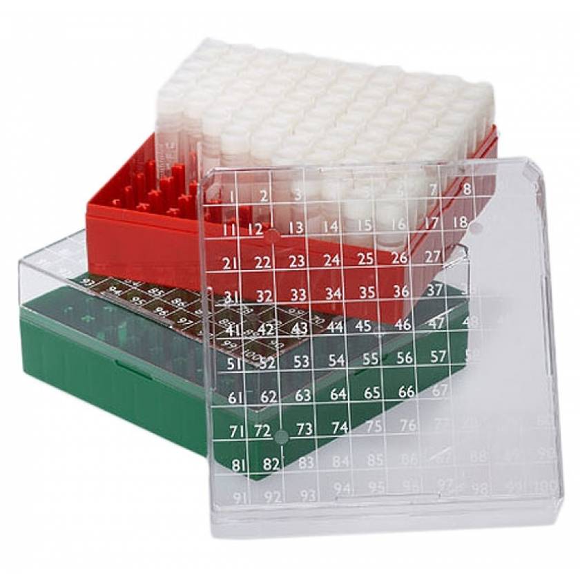 10x10 BioBox Storage Box with Lid for 1mL and 2mL Cryogenic Vials Globe ...