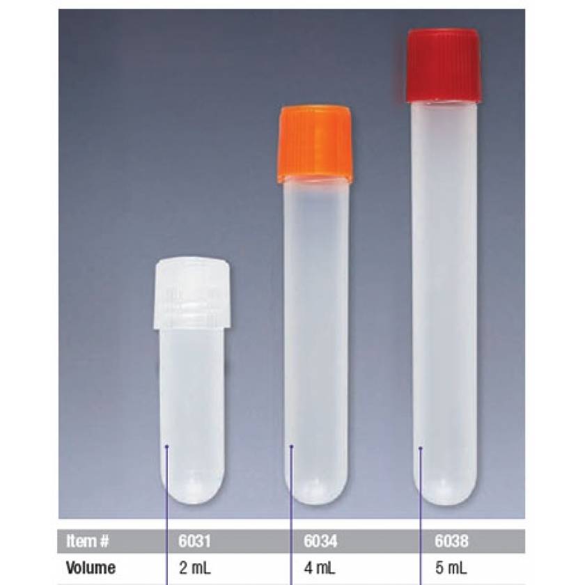 Sample Tube PP Non-Graduated Round Bottom External Threads Globe Scientific