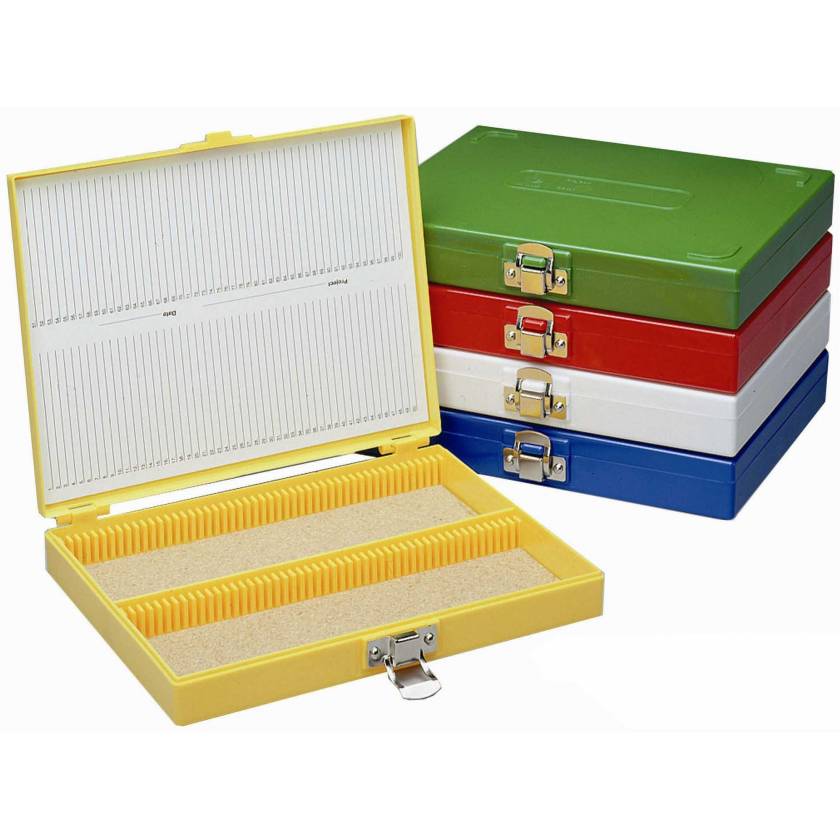 100-Place Cork-Lined Microscope Slide Boxes Heathrow Scientific