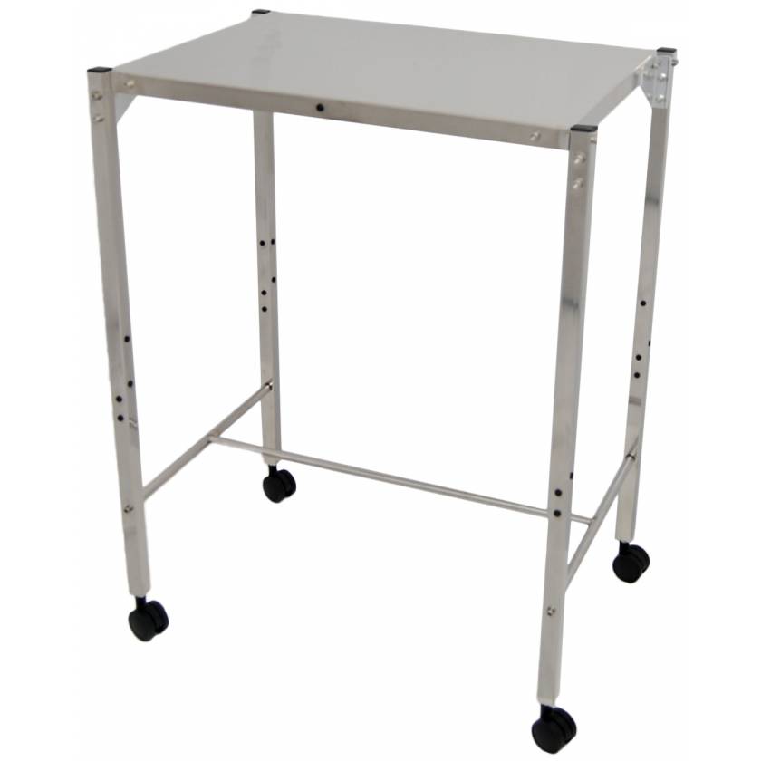 MRI Non-Magnetic Stainless Steel Utility Table with Top Shelf