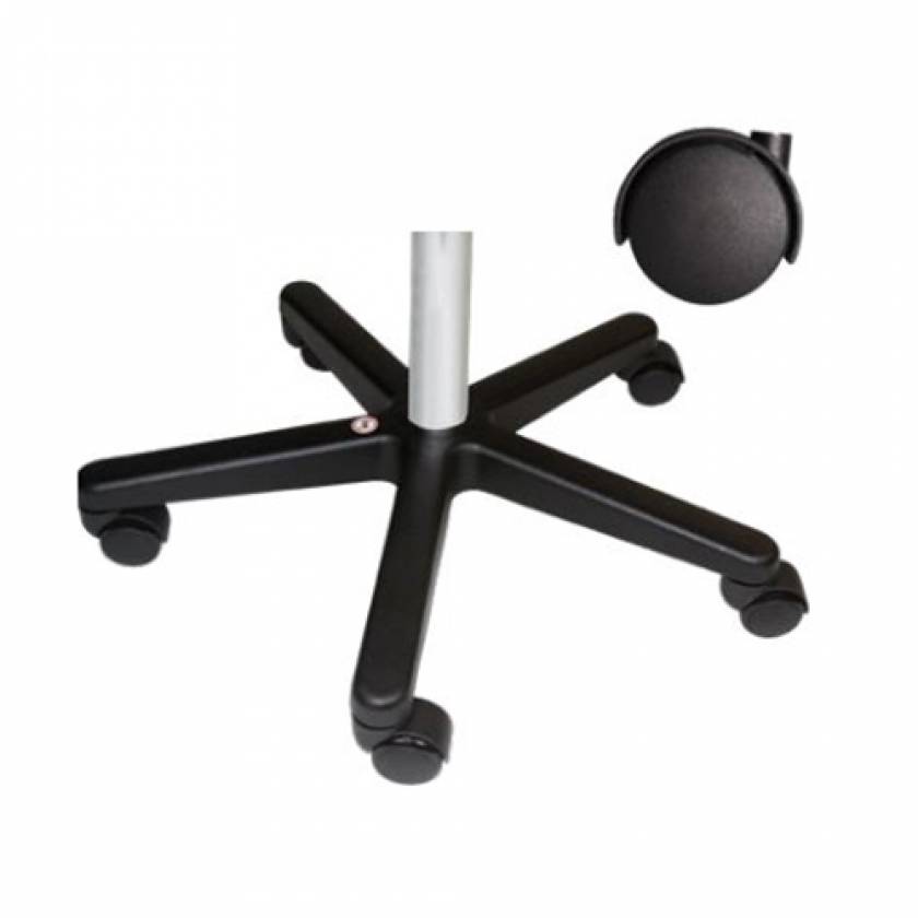 Blickman 7795SS Stainless Steel Washable IV Stand 5-Leg Base Twist Lock