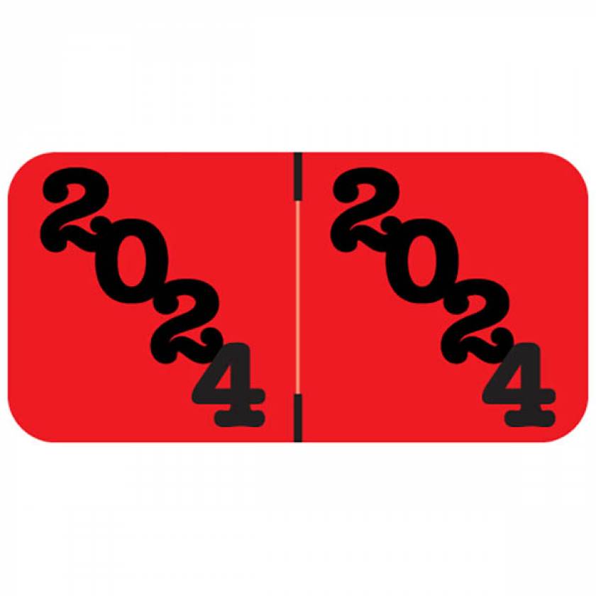 Arden JPYM-24-T4 Jeter Compatible 2024 Year Labels Red 3/4"Hx1 1/2"W