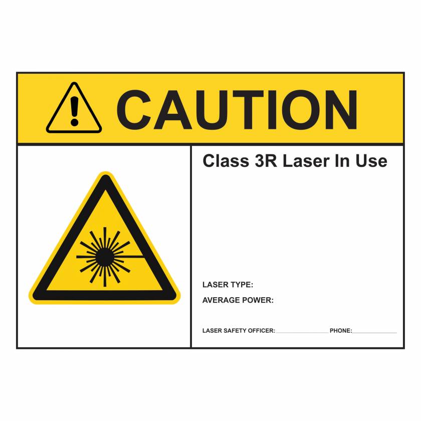 Caution Class 3R Laser In Use Laser Warning Sign Caution Class 3R Laser In Use Laser Warning Sign