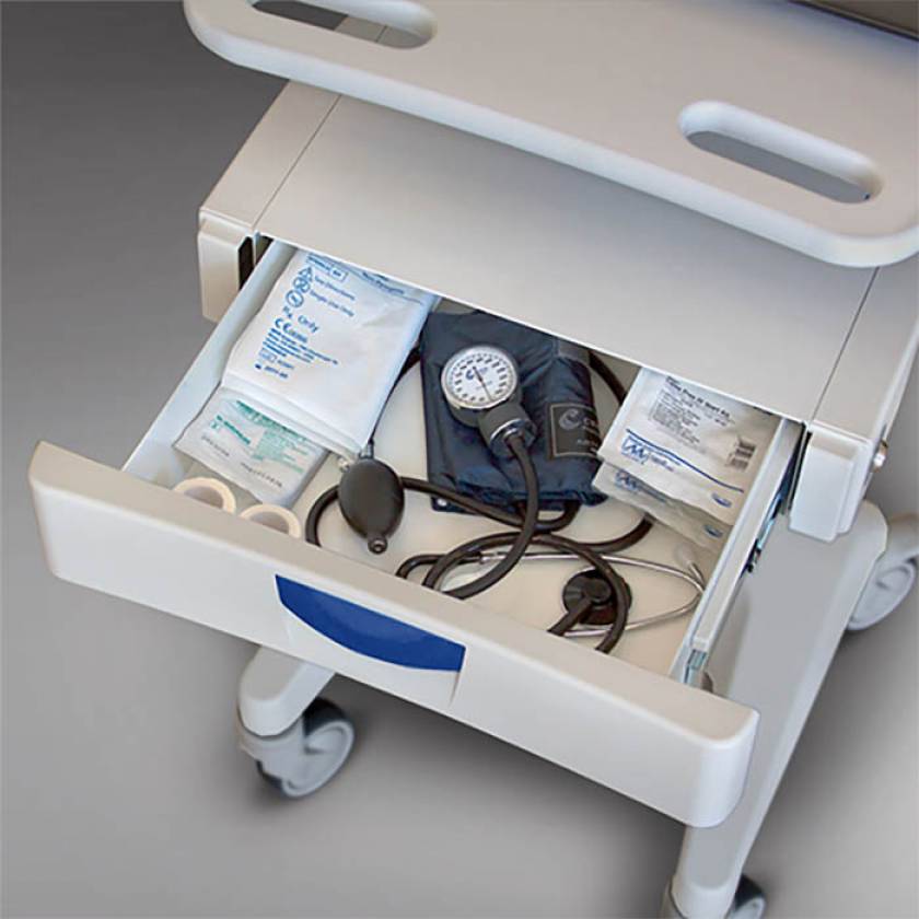 Capsa Healthcare LX5 Non-Powered Laptop Cart One 3" Drawer