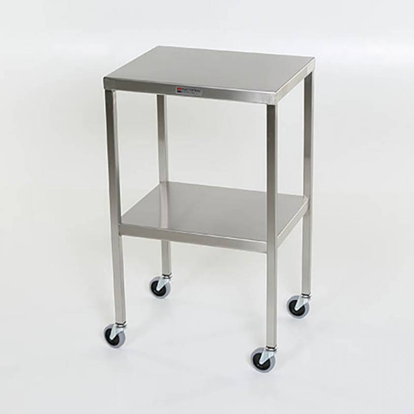 Welded Stainless Steel Instrument Table with Under-Shelf by MCM