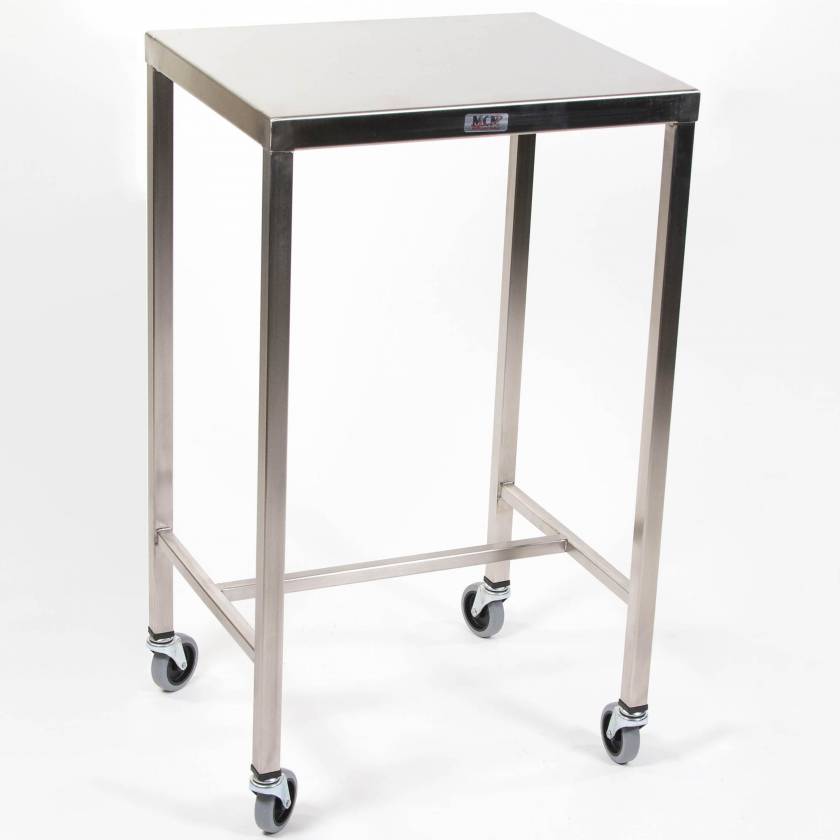 Welded Stainless Steel Instrument Table with H-Brace by MCM
