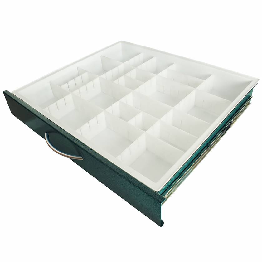Harloff Divider Set and Drawer Insert Tray for Medium Width Cart 3" Drawers