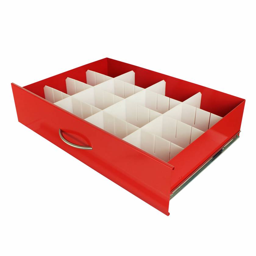 Harloff MD30-DIV6 Plastic Divider Set for Standard Width Cart 6" Drawers