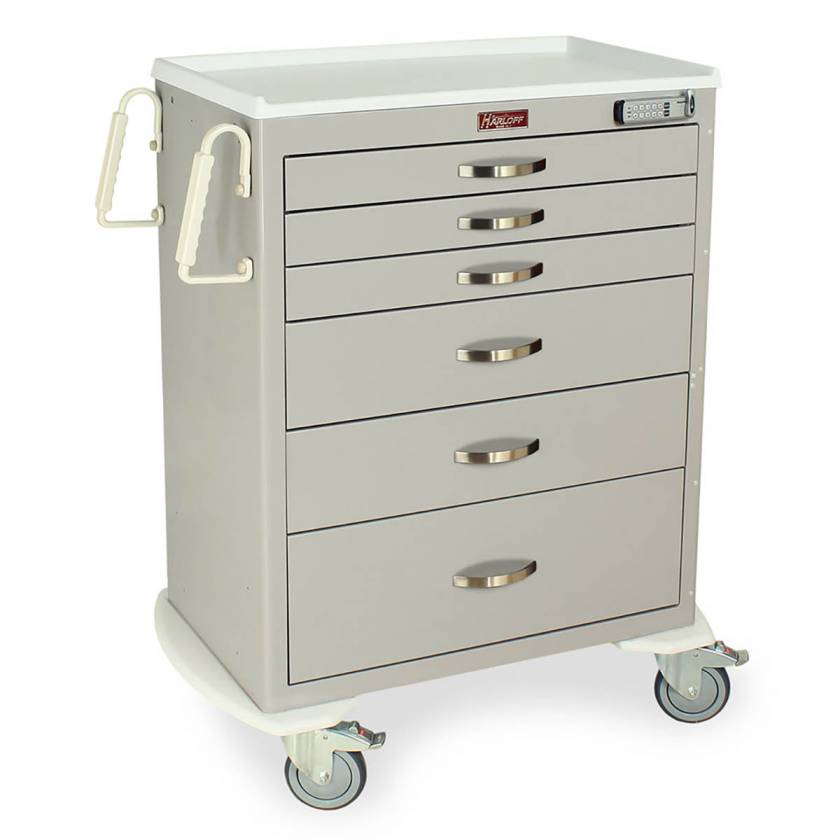 Harloff MDS3030E06 M-Series Anesthesia Cart 6-Drawer E-Lock
