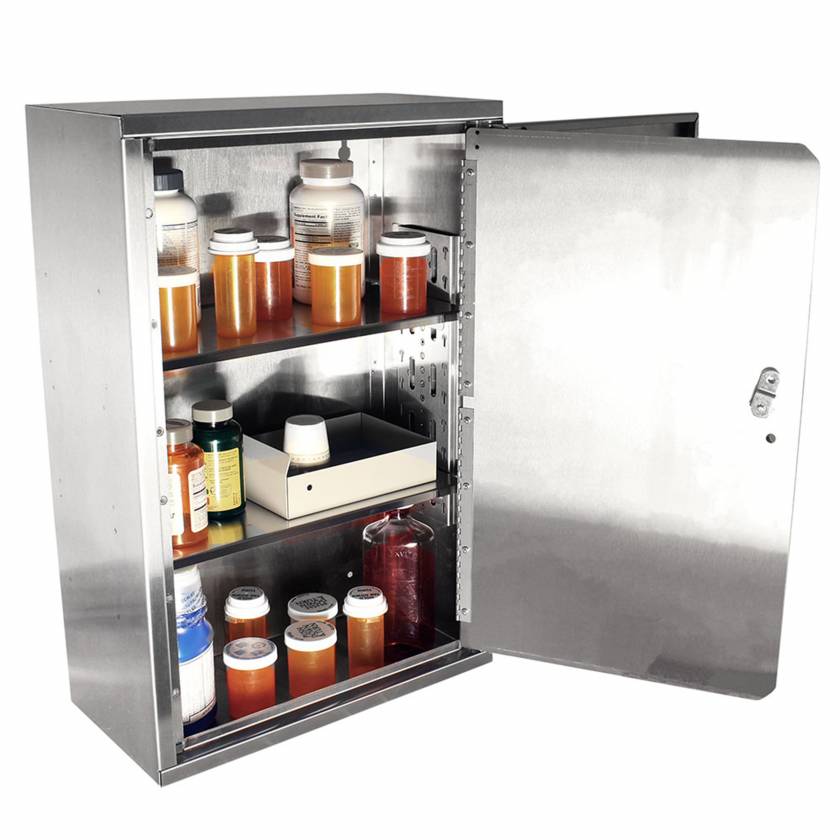 Harloff NCSS24C16 Tall Stainless Narcotic Locking Cabinet
