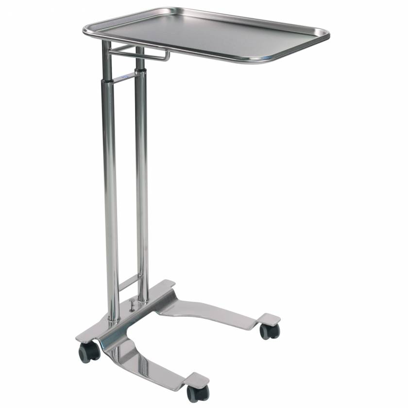 Pedigo SS 4-Wheel Base Mayo Stand With Hand or Foot-Operated