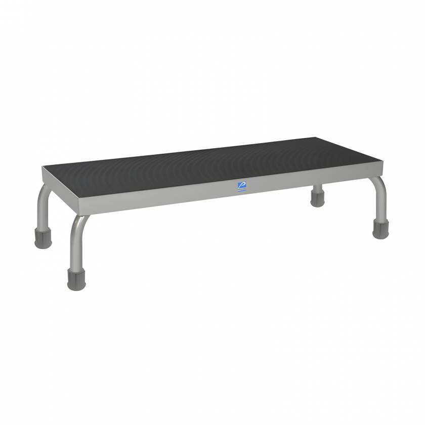 Pedigo Chrome Step Stool 12" Depth Weight Capacity 300 lbs