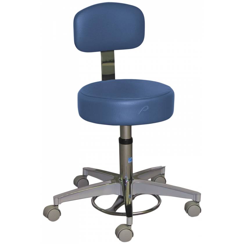 Pedigo Foot Operated Pneumatic Stool With Backrest