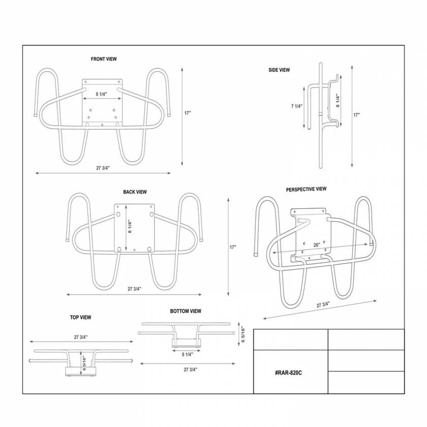 Phillips RAR-820C Wall Mounted Chrome Lead Apron & Glove Holder