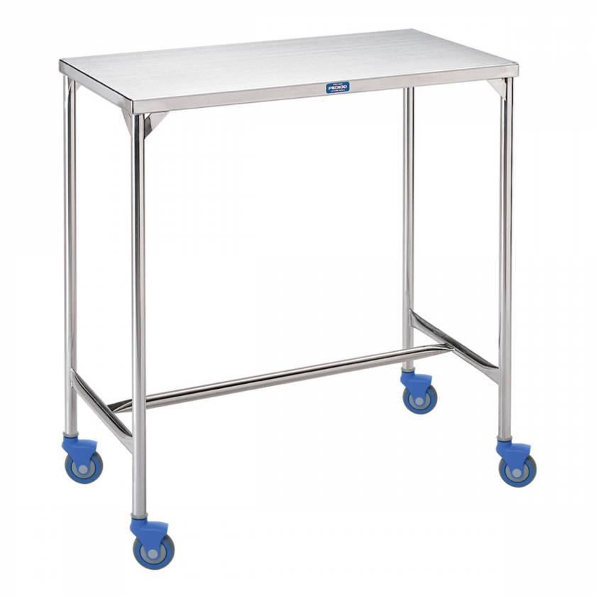Pedigo Mid-Sized Stainless Steel H-Brace Instrument Table