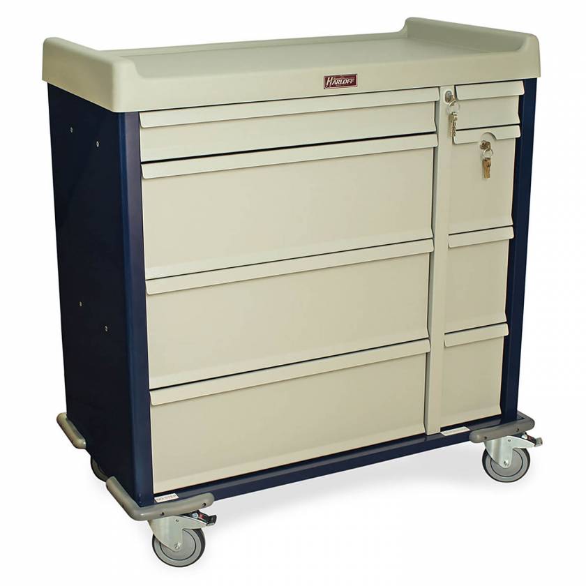 Harloff SL600PC 600 Punch Card Cart 1 Single Wide Narcotics Drawer Key ...