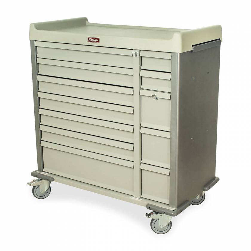 Harloff SL72MD Standard Line 72 Bin Multi-Dose Medication Cart Key Locks