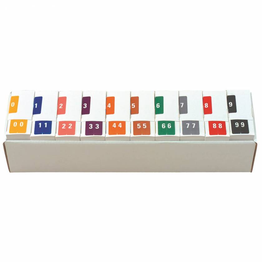Smead XLCC Match SMNM Series Color Code End-Tab Numeric Laminated Label