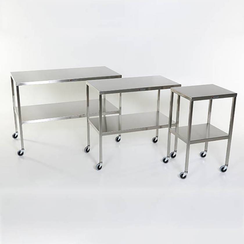 Welded Stainless Steel Instrument Table with Under-Shelf by MCM