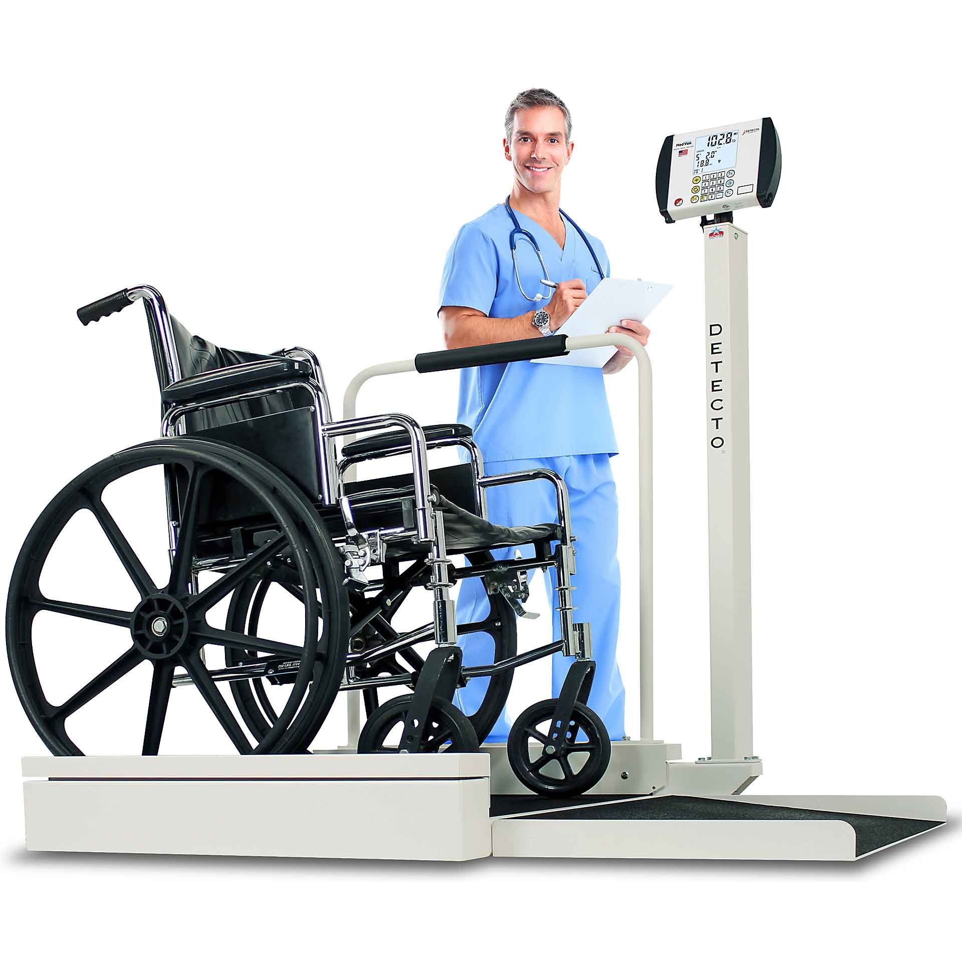 Detecto 6495 Digital Stationary Wheelchair Scale 800lb/360kg Capacity