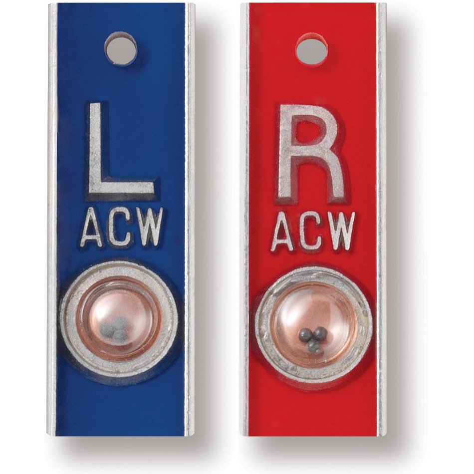 Aluminum Vertical Position Markers 1/2" L & R With Initials PAP03-V