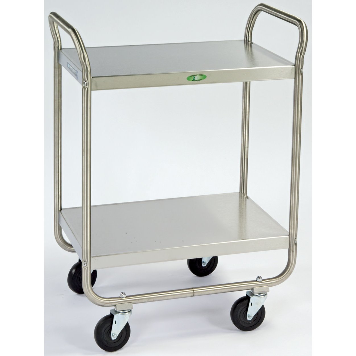 Lakeside Stainless Steel Tubular Utility Cart 2-Shelf 500 lbs Capacity